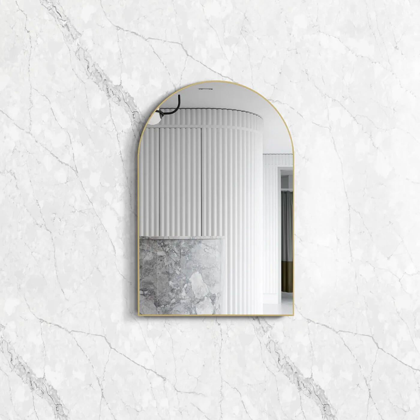 Archie Metal Frame Arched Mirror 900x600mm – Sunlight Bathrooms