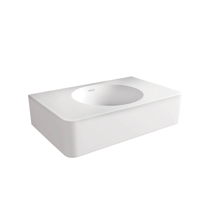 Encanto Slimline Cast Stone Wall Hung Basin 470mm – Sunlight Bathrooms