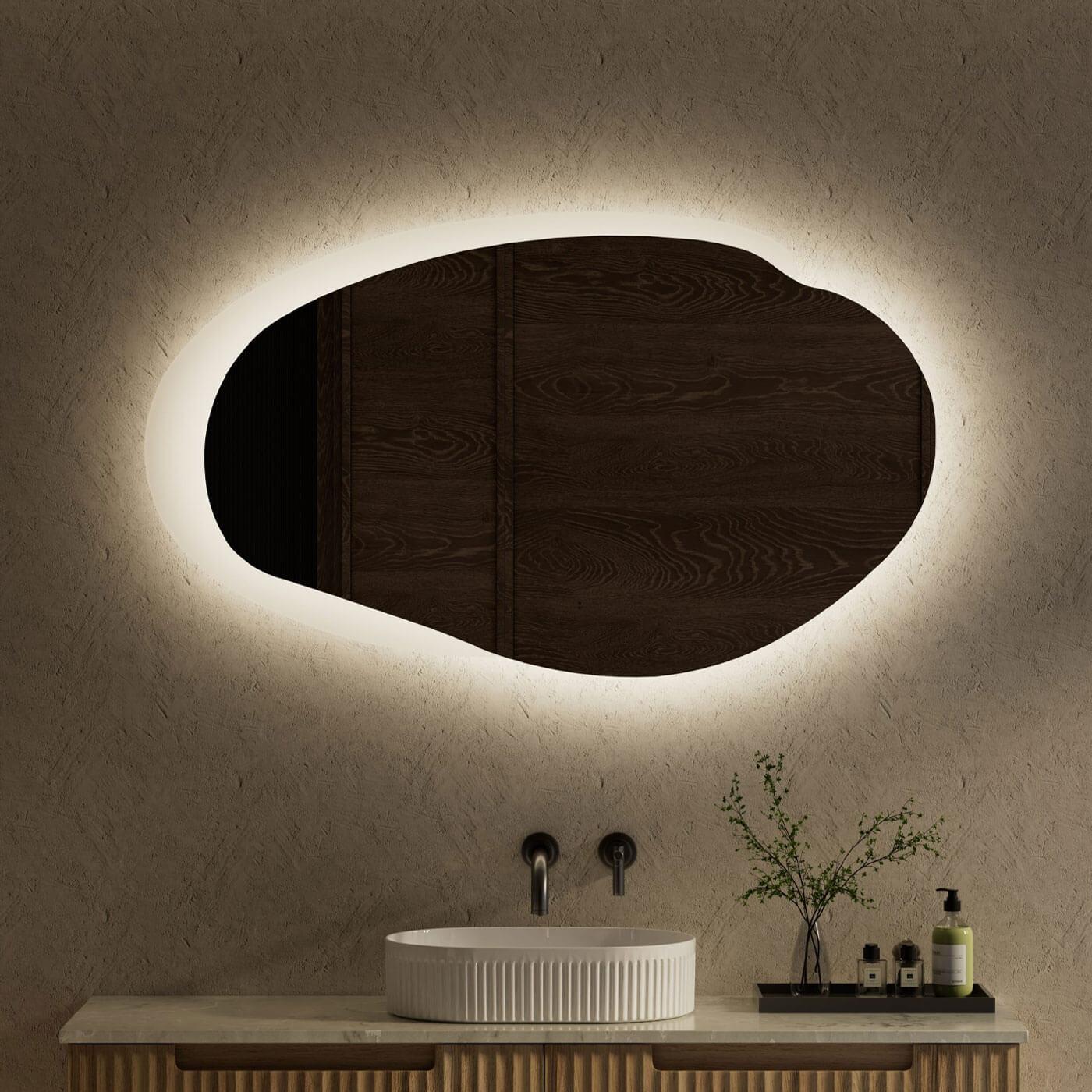 Evanston Asymmetrical LED Mirror – Sunlight Bathrooms
