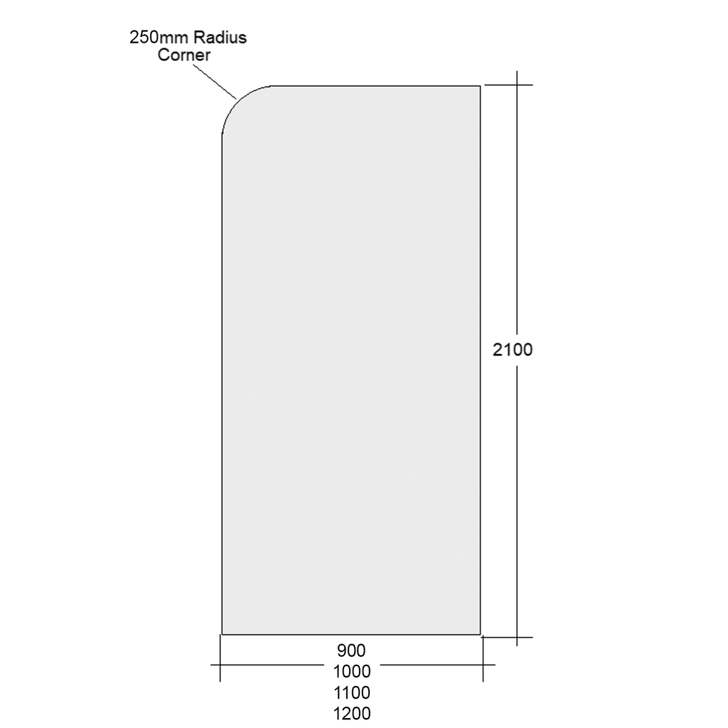 10mm Frameless Curved Fluted Shower Screen Fixed Panel – Sunlight Bathrooms