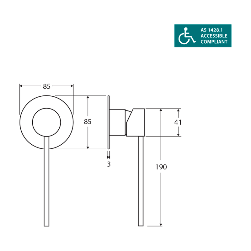 Isabella Disable Care Shower Wall Mixer, DDA Shower Tap Chrome ...
