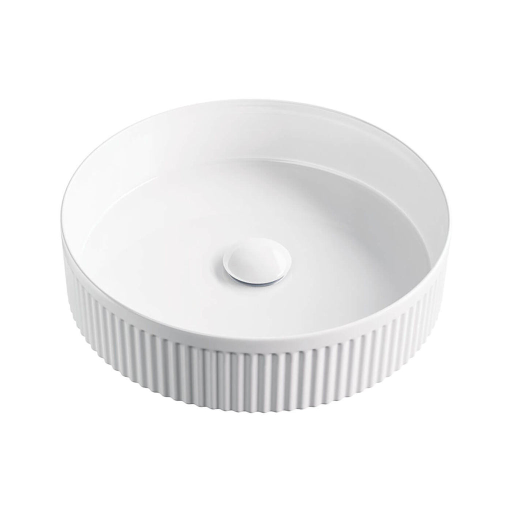 Kira Circle Fluted Above Counter Ribbed Basin 370x370mm – Sunlight ...
