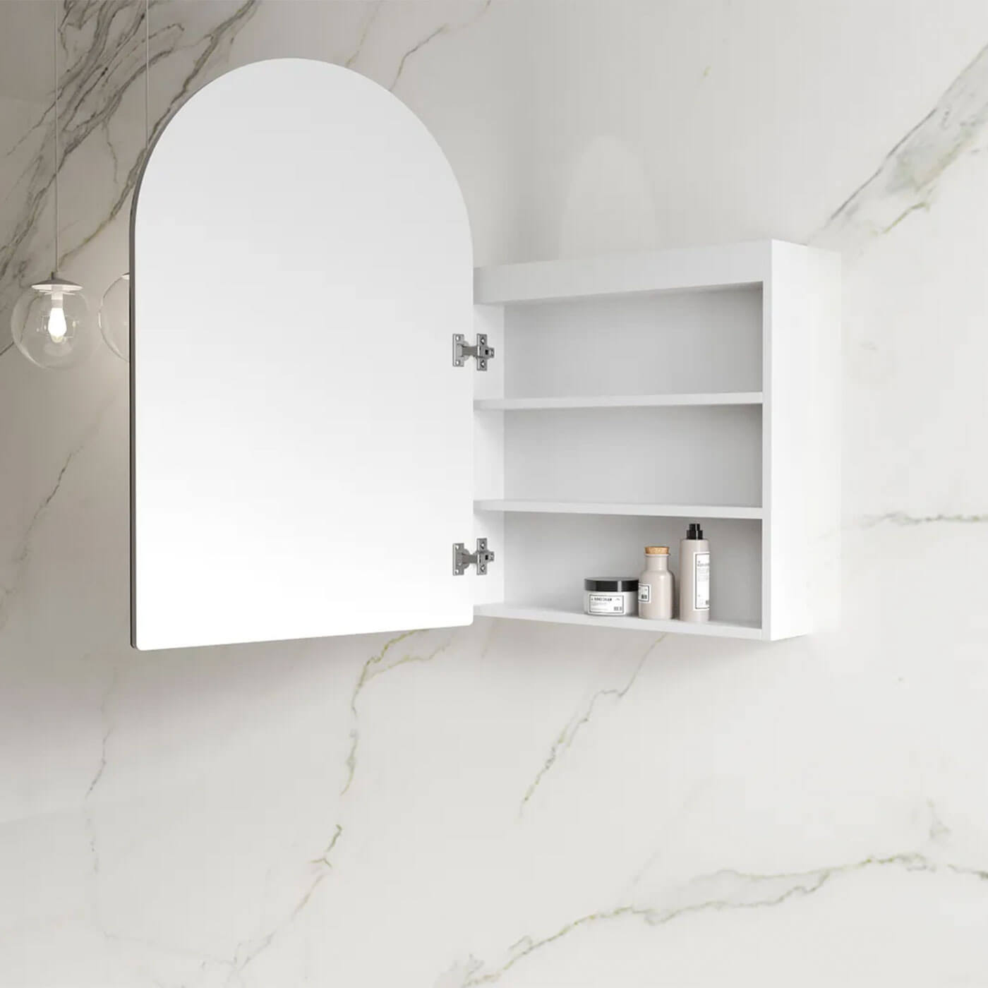 LED Archie Mirror Shaving Cabinet Arched 900x600mm – Sunlight Bathrooms