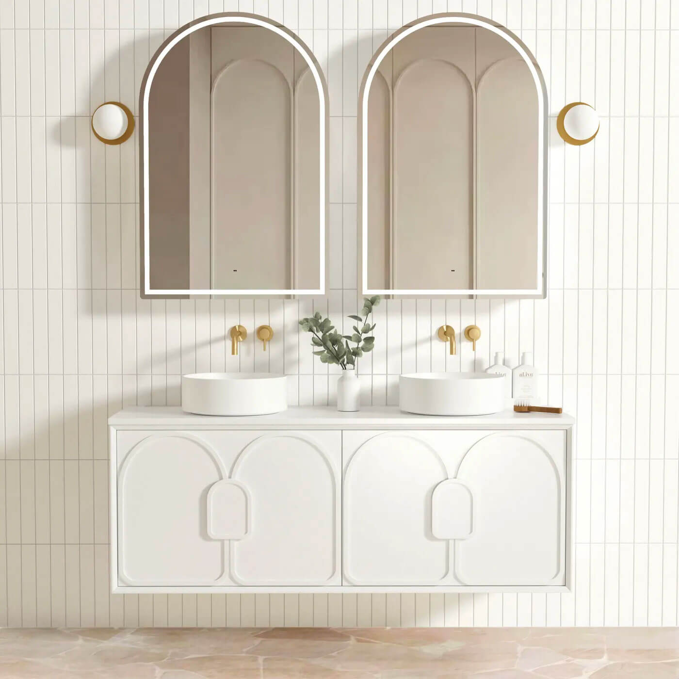 Laguna Satin White Wall Hung Vanity – Sunlight Bathrooms
