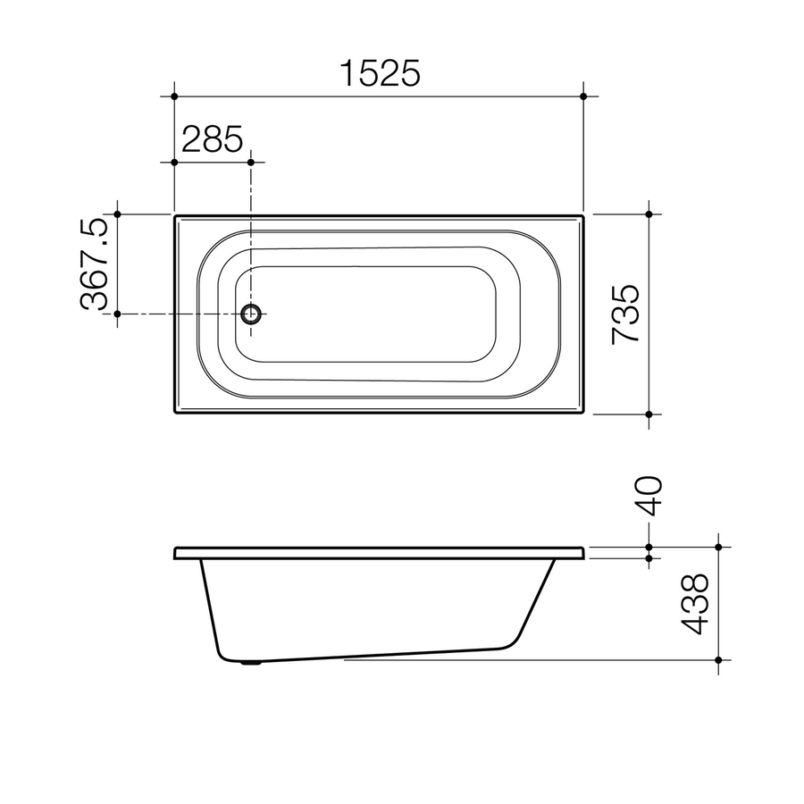 Luna Inset Tile Lip Acrylic Bathtub – Sunlight Bathrooms