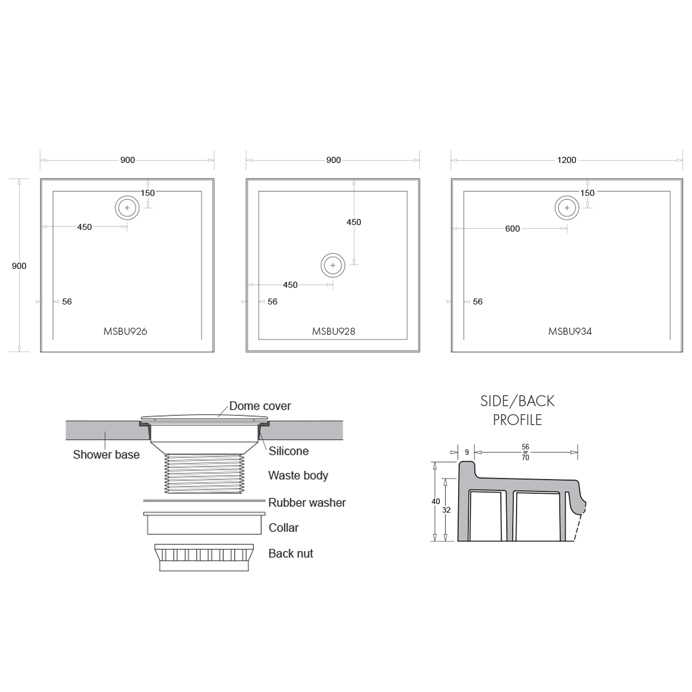 Marbletrend Flinders SMC Shower Base – Sunlight Bathrooms