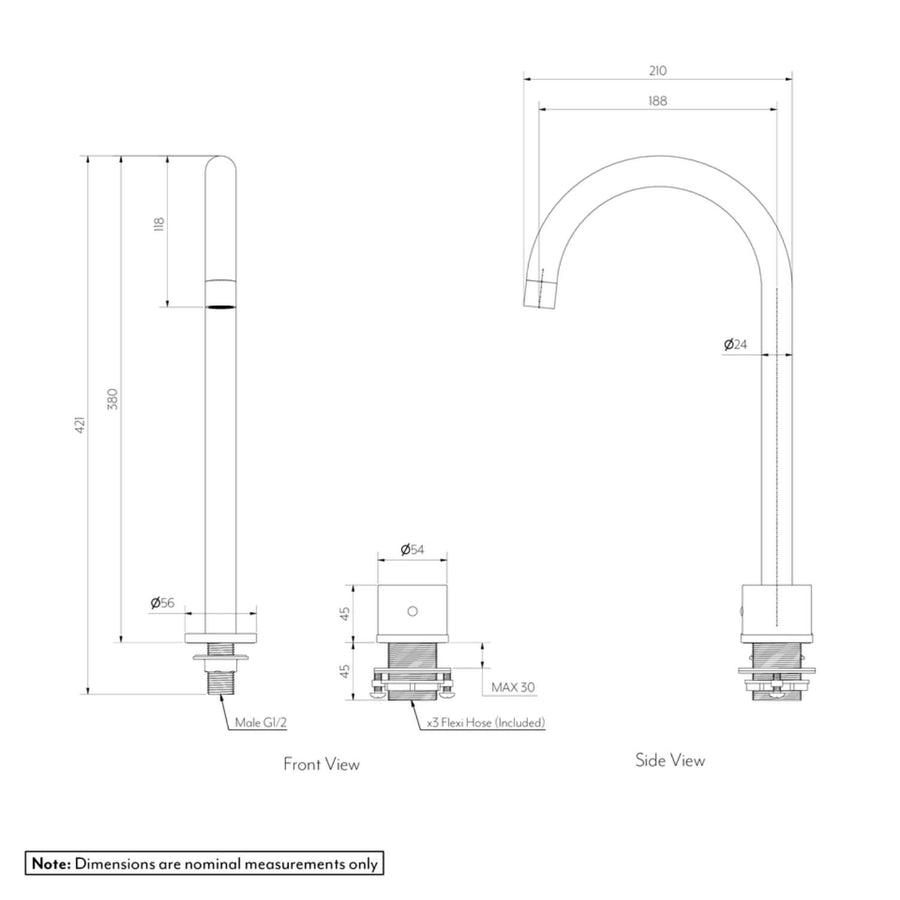 Milani Swivel Progressive Hob Mixer Set – Sunlight Bathrooms