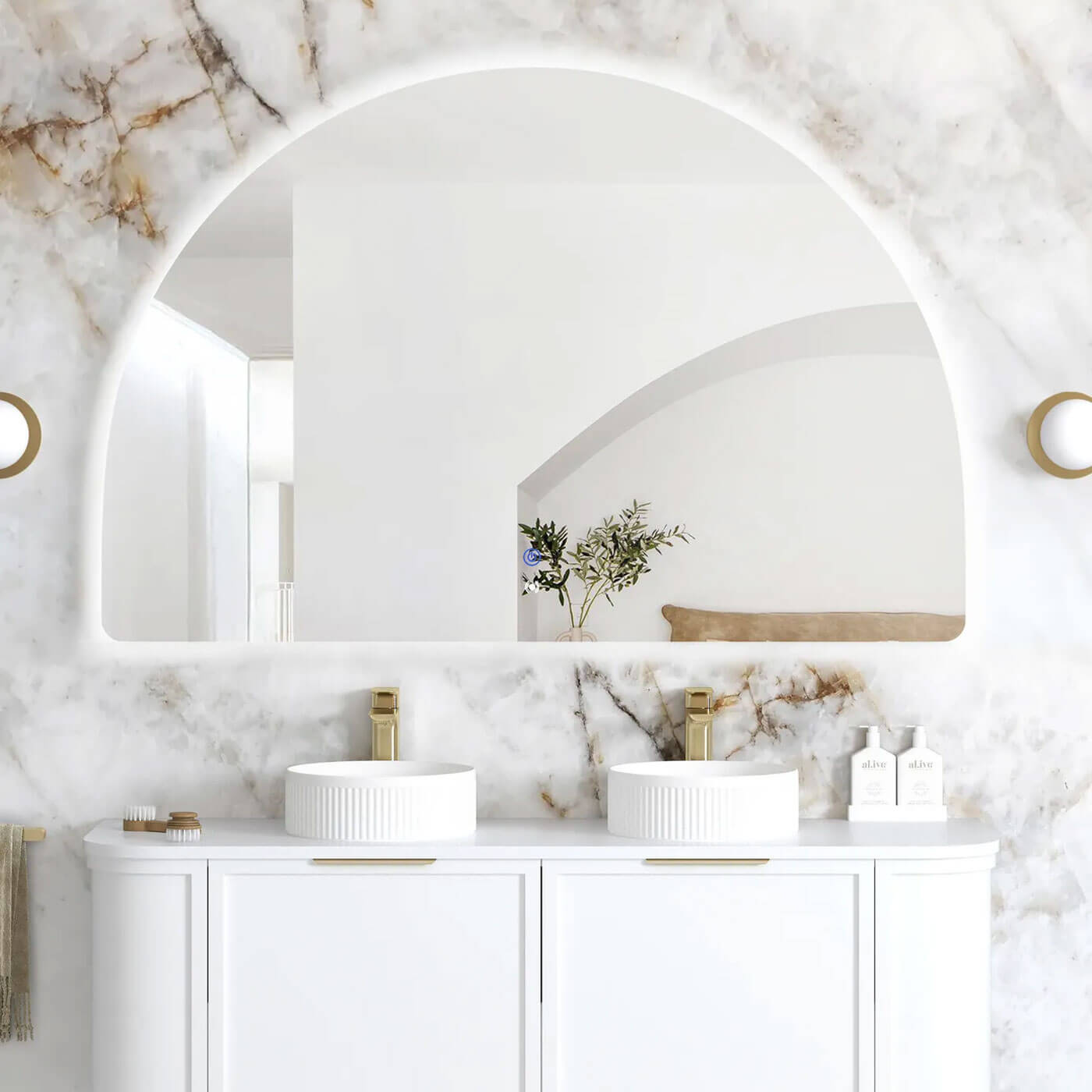 Moonlight LED Arched Backlit Bathroom Mirror – Sunlight Bathrooms