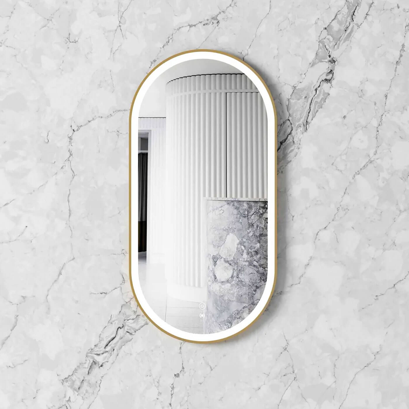 Noosa LED Pill Framed Anti-Fog Backlit Mirror – Sunlight Bathrooms