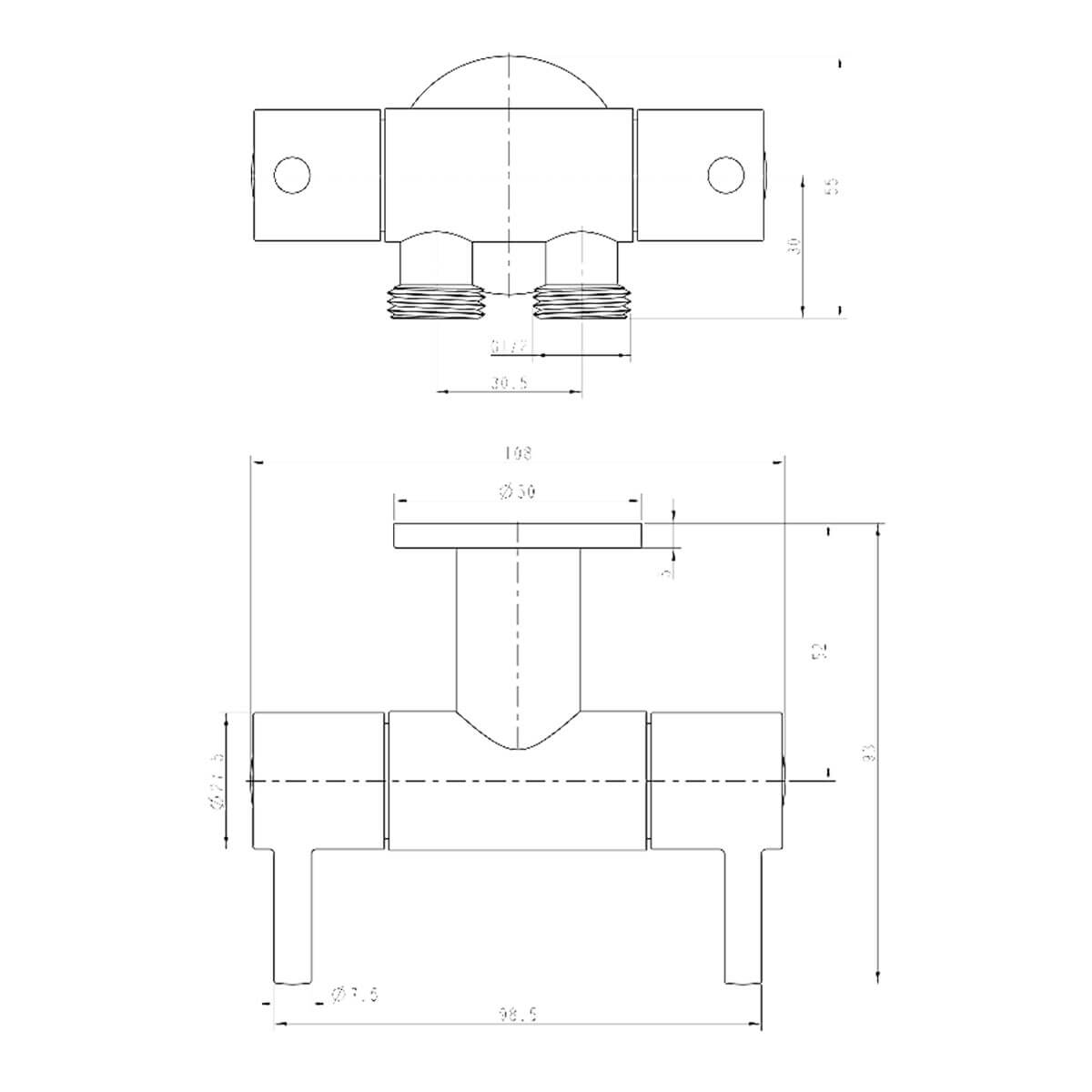 Round Dual Mini Stop Cistern Stop Diverter – Sunlight Bathrooms