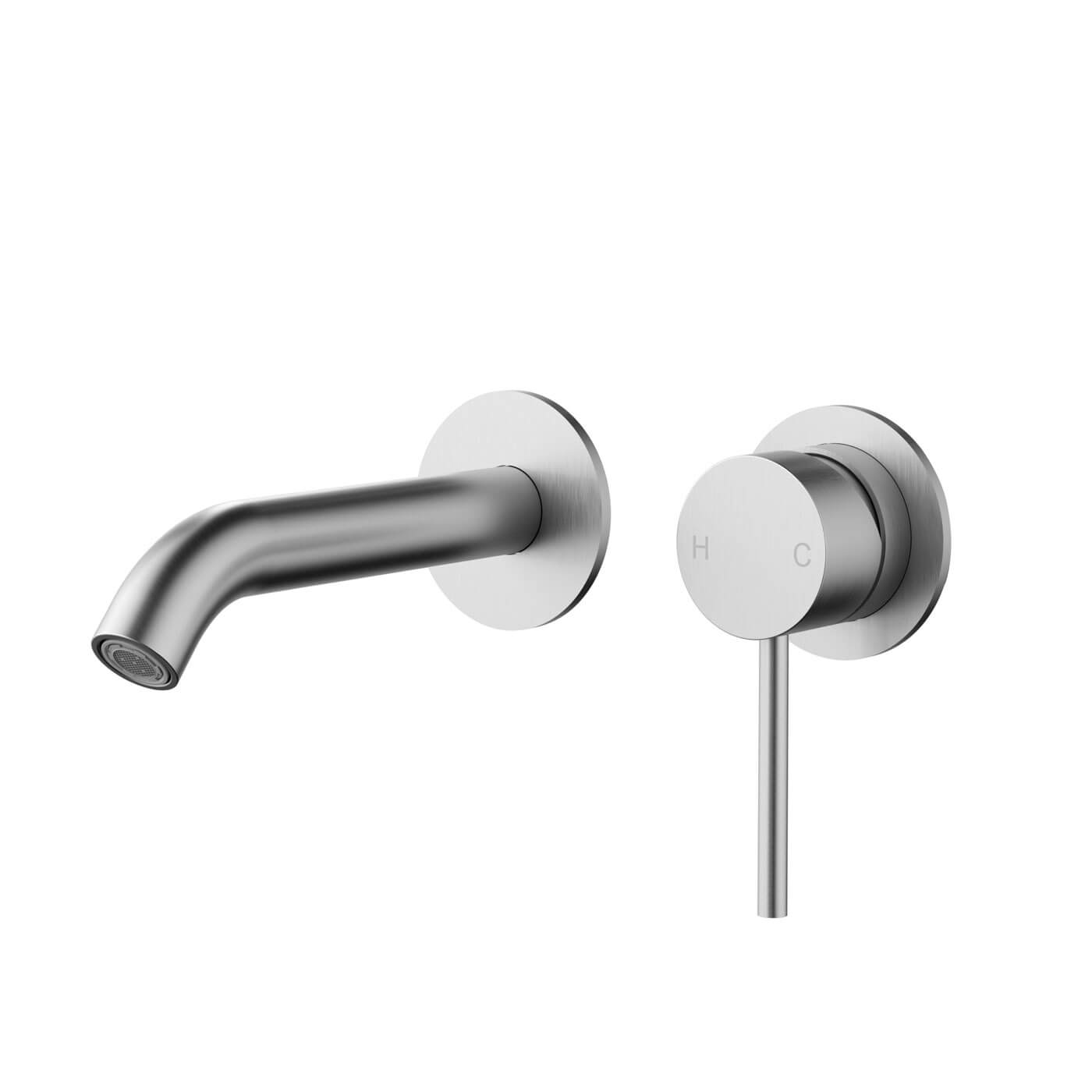 Slimline Stainless Steel Wall Mixer Set – Sunlight Bathrooms