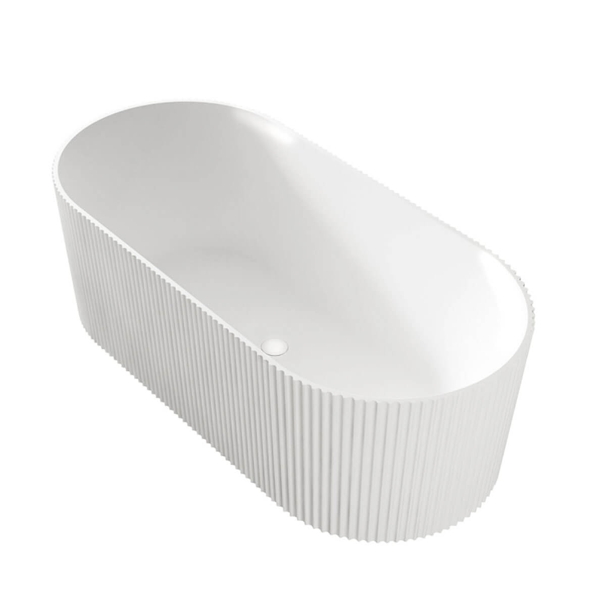 Trina Ribbed Freestanding Fluted Bathtub, Ribbed Acrylic Bathtub ...