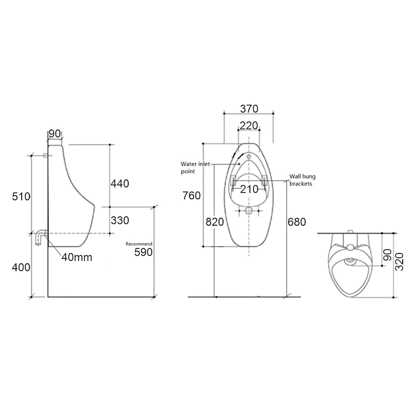 Unicorn Wall Hung Motion Sensor Urinal – Sunlight Bathrooms