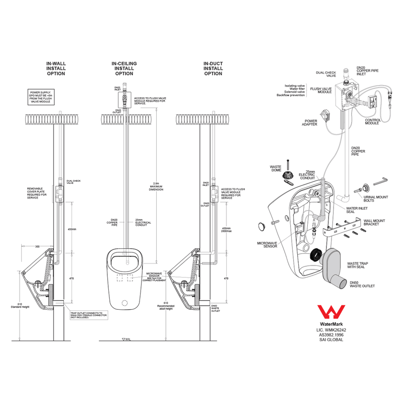 Venezia Water Saving Wall Hung Urinal – Sunlight Bathrooms