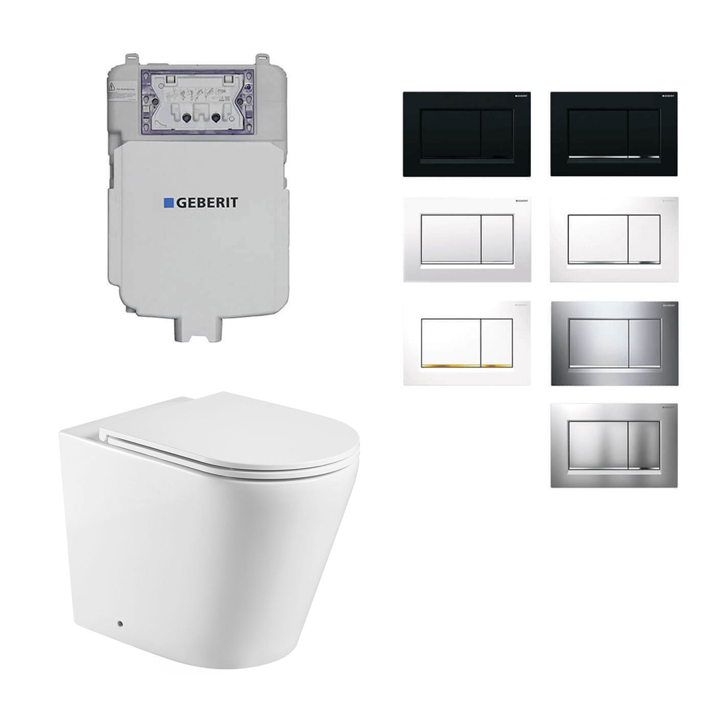 Zurich In Wall Rimless Tornado Toilet Geberit Sigma 30 Package ...