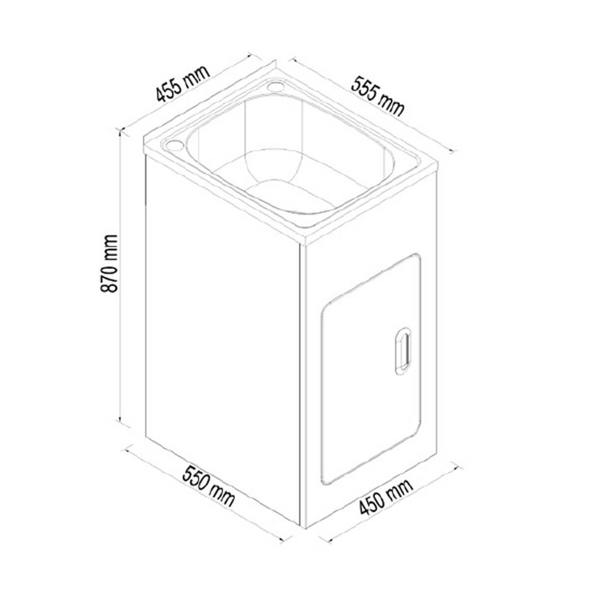 35L Laundry Trough with Metal Cabinet 455x555mm – Sunlight Bathrooms