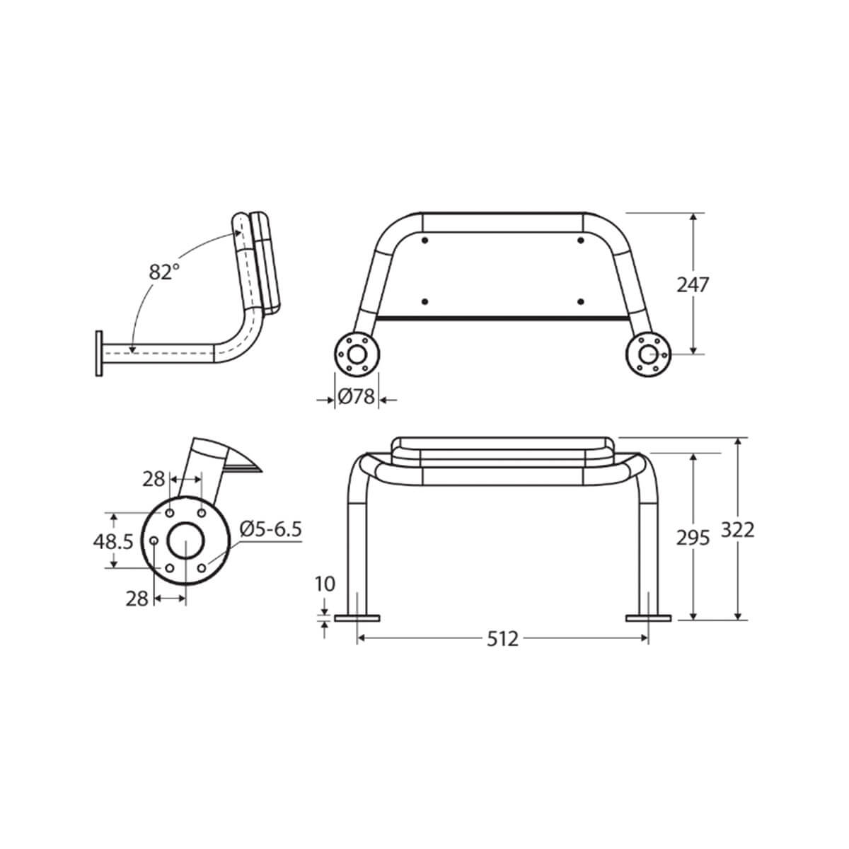Disable Care Toilet DDA Back Rest – Sunlight Bathrooms