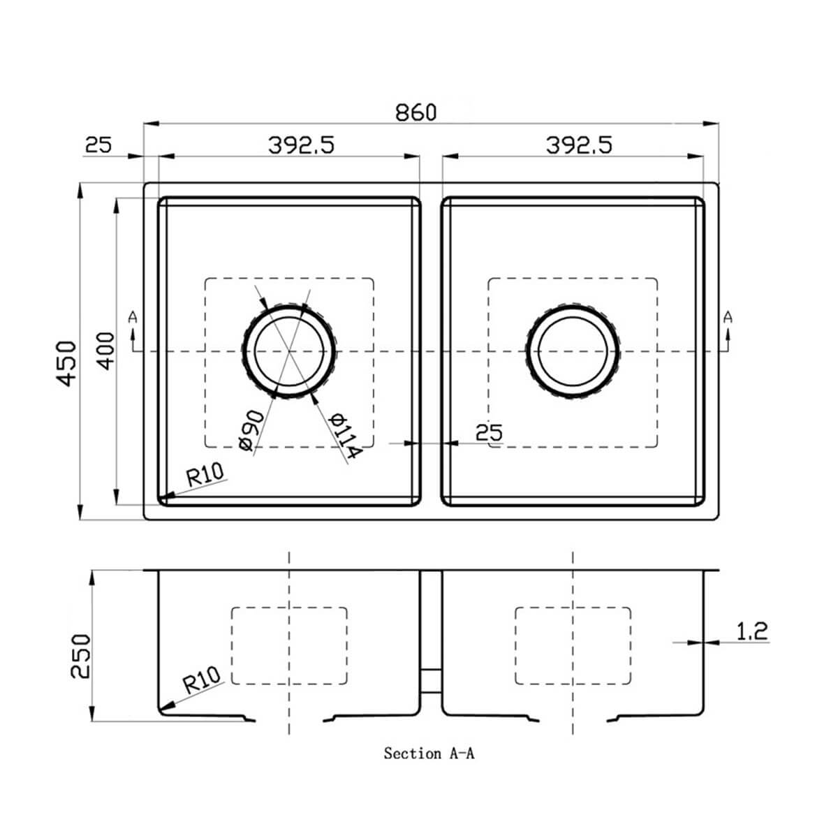 Stainless Steel Double Bowl Sink, Kitchen & Laundry Sink – Sunlight ...