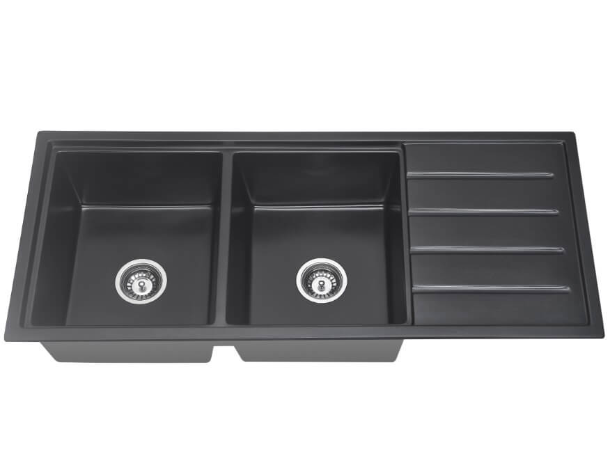 Granite Kitchen Sink Black, Single Granite Sink with Drainer ...