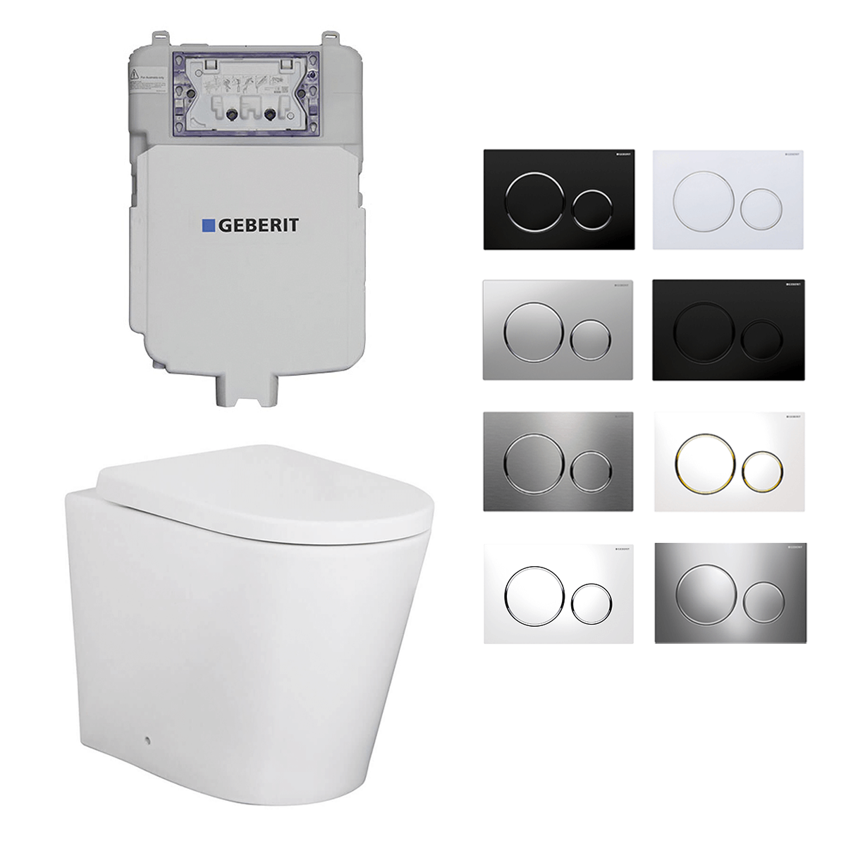 Juno Wall Faced In Wall Rimless Toilet Geberit Sigma 20 Package ...