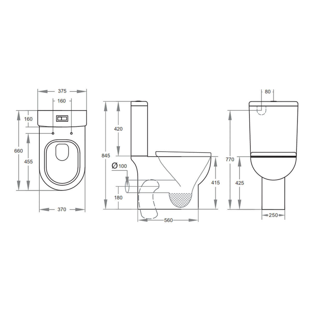 Tas Slim Back Box Rim Toilet, Back to Wall Bathroom Toilet – Sunlight ...