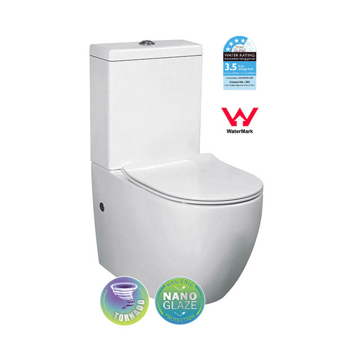 Toulouse Egg Shape Cyclone Flush Back to Wall Toilet Suite – Sunlight ...