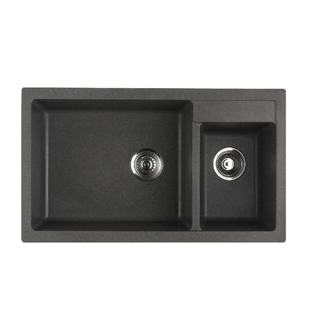 Matte Black Granite Double Bowl Sink, Kitchen & Laundry Sink – Sunlight ...