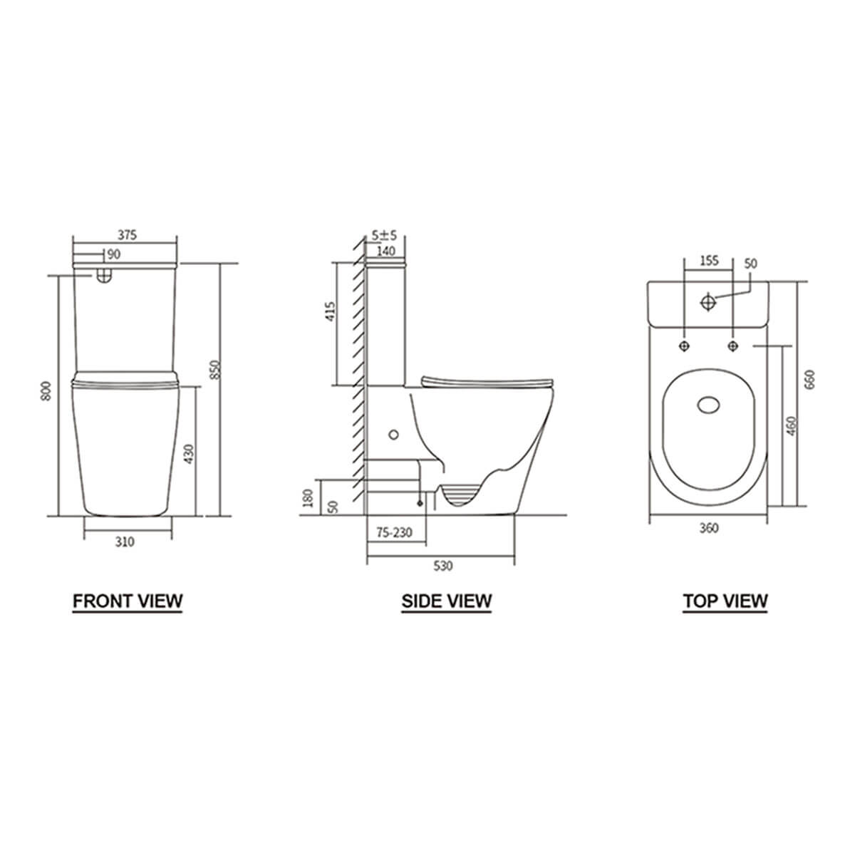 Vera Rimless Cyclone Flush Back to Wall Toilet Suite – Sunlight Bathrooms
